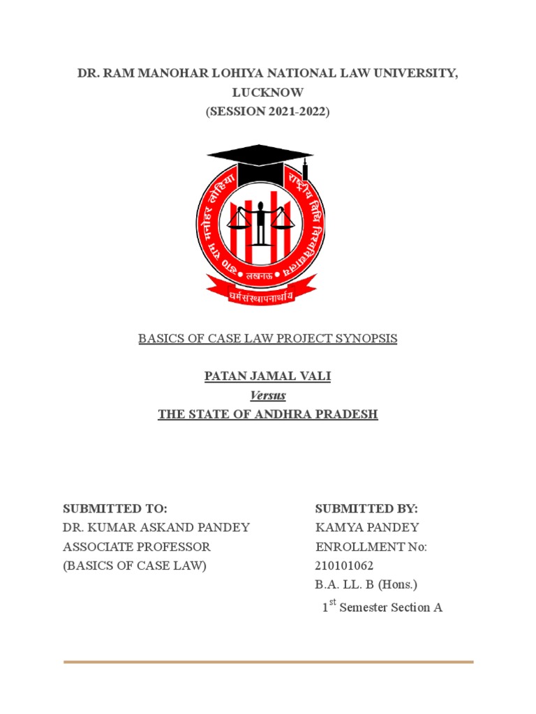 Case Review - Patan Jamal Vali v. State of Andhra Pradesh | PDF | Sentence (Law) | Crimes
