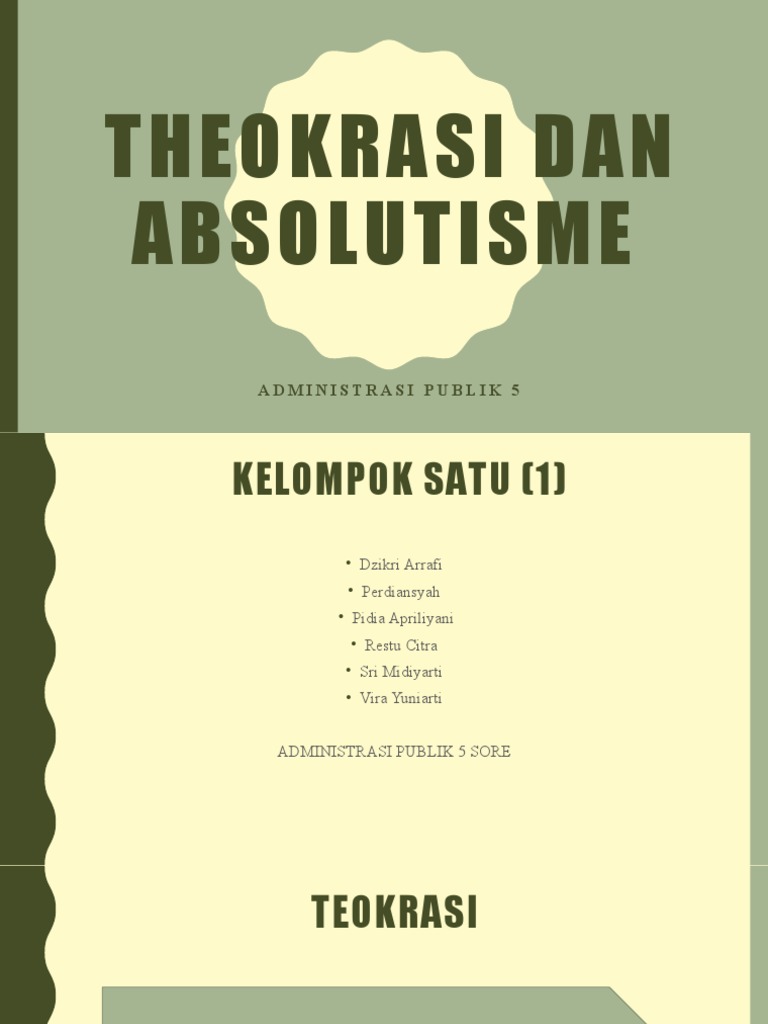 Teokrasi Dan Absolutisme | PDF
