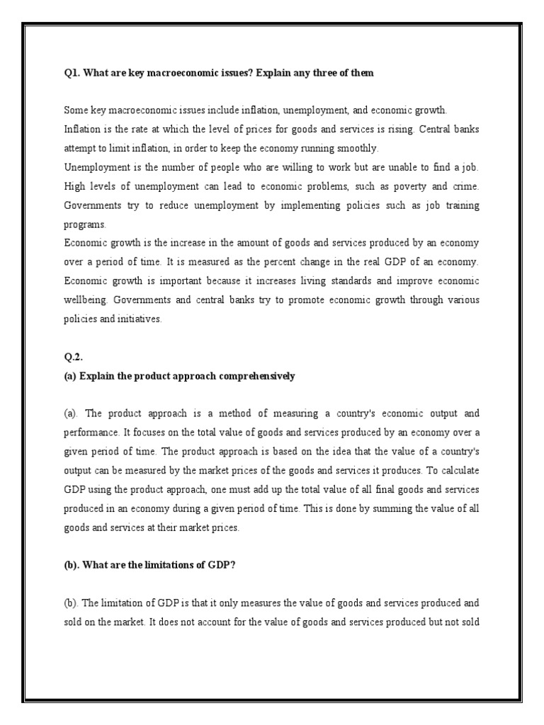 Macro Economics Assignment | PDF | Gross Domestic Product | Macroeconomics