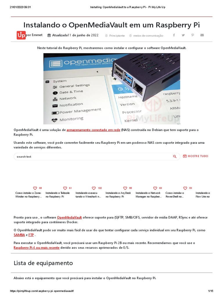 Installing OpenMediaVault To A Raspberry Pi - Pi My Life Up | PDF | Sistema de arquivo ...