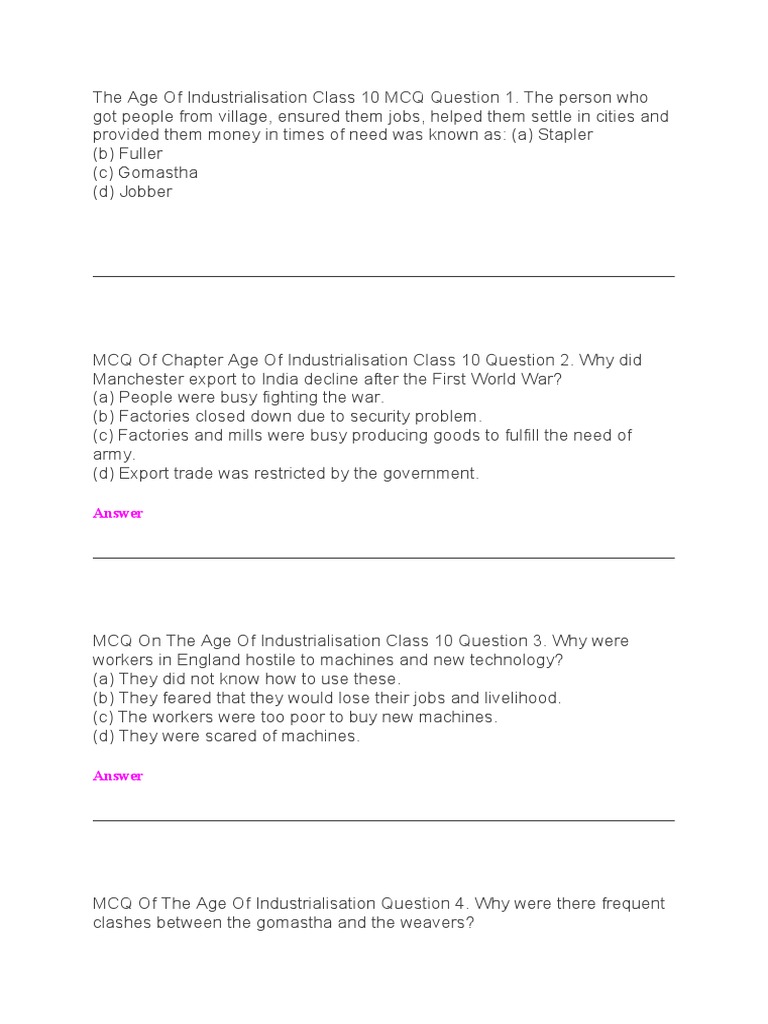 Industrialisatiion One Markers | PDF | Industrial Revolution | Cotton Mill