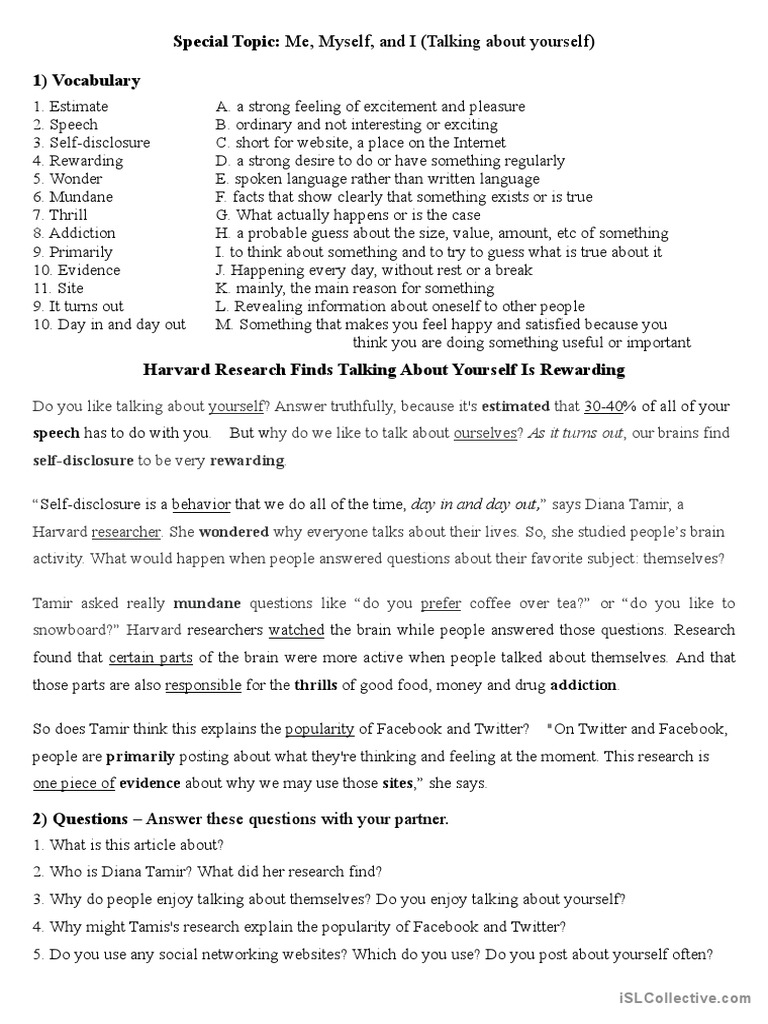 Conversation Lesson On Talking About Yourself, Occupations, and ...