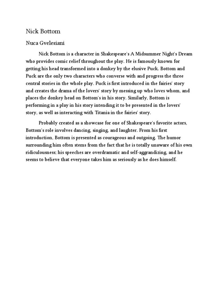 Nick Bottom | PDF