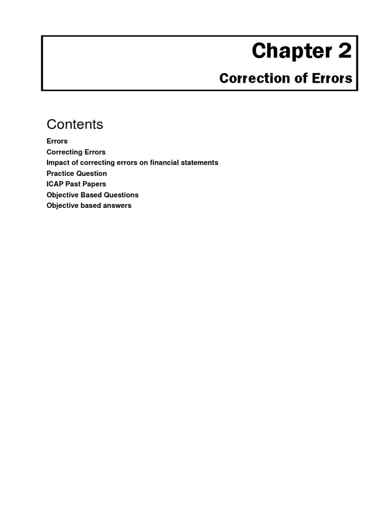 Chapter 02 Correction of Error. (2a) | PDF | Debits And Credits ...