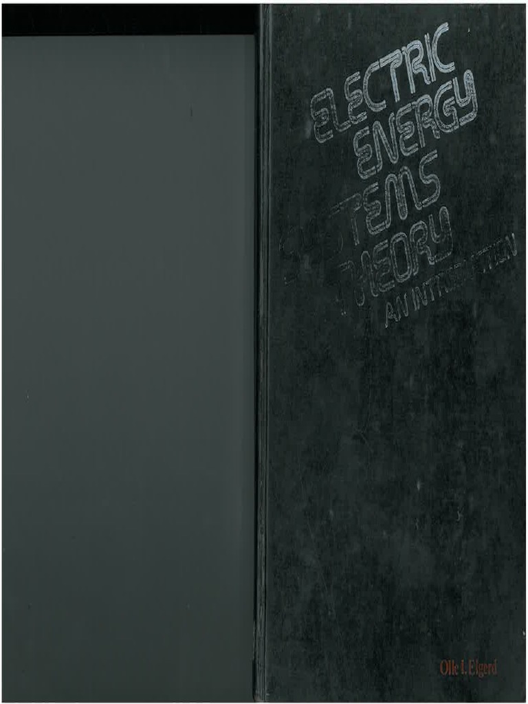 Electric Energy Systems Theory An Introduction Elgerd | PDF