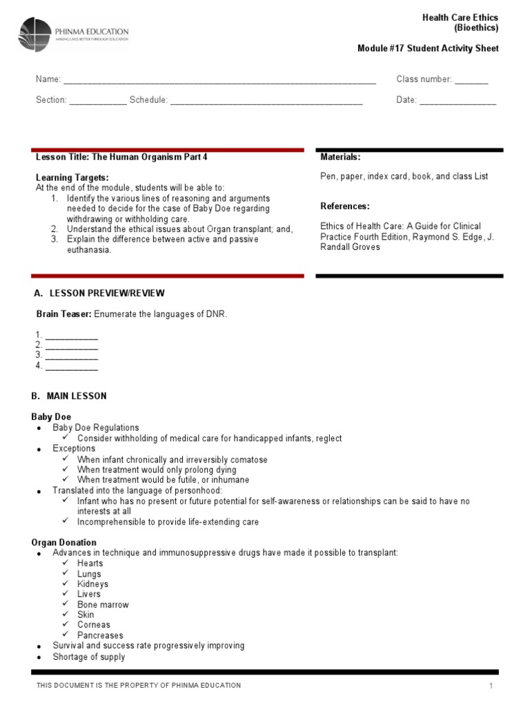 Bioethics Session 17 SAS | PDF | Terminal Illness | Medical Specialties