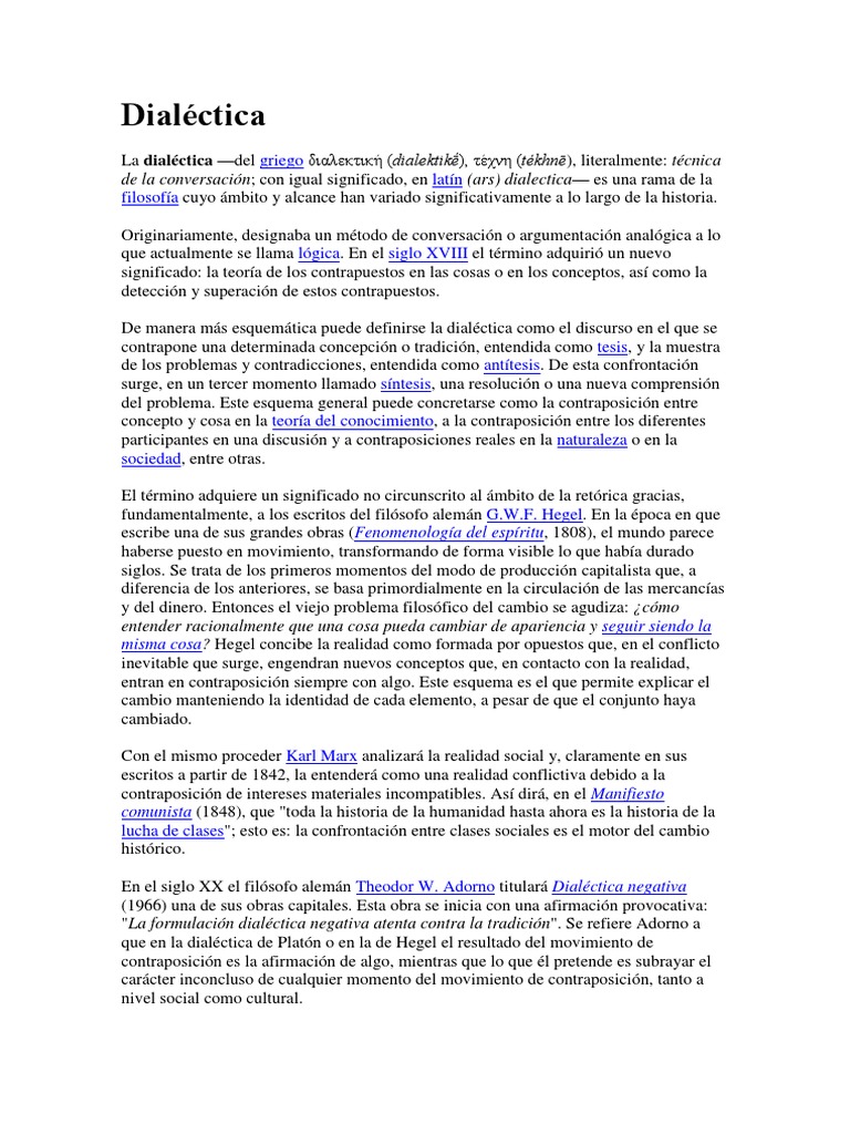La Evolución de la Dialéctica | PDF | Dialéctico | Georg Wilhelm ...