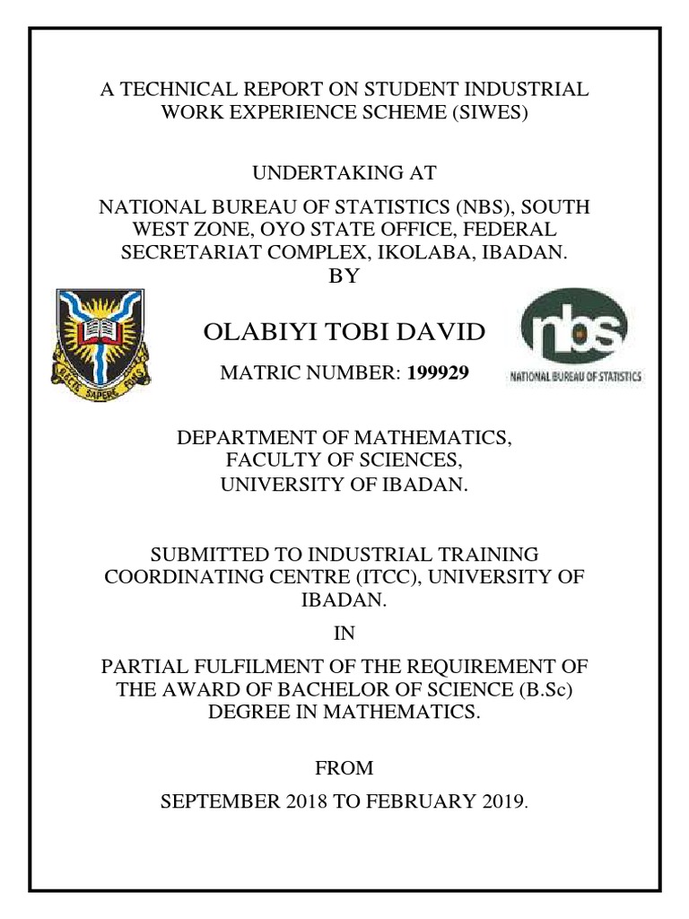A Technical Report Work On Siwes Underta | PDF | Survey Methodology | Spss