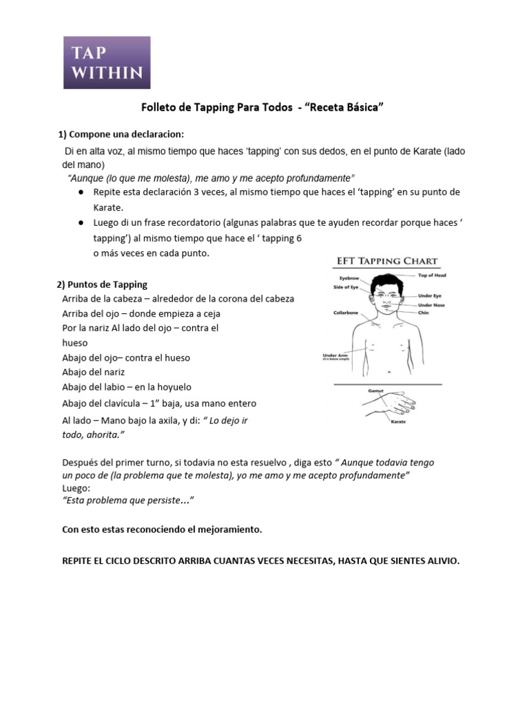 Folleto de tapping para todos Receta Basica | PDF | Anatomía ...