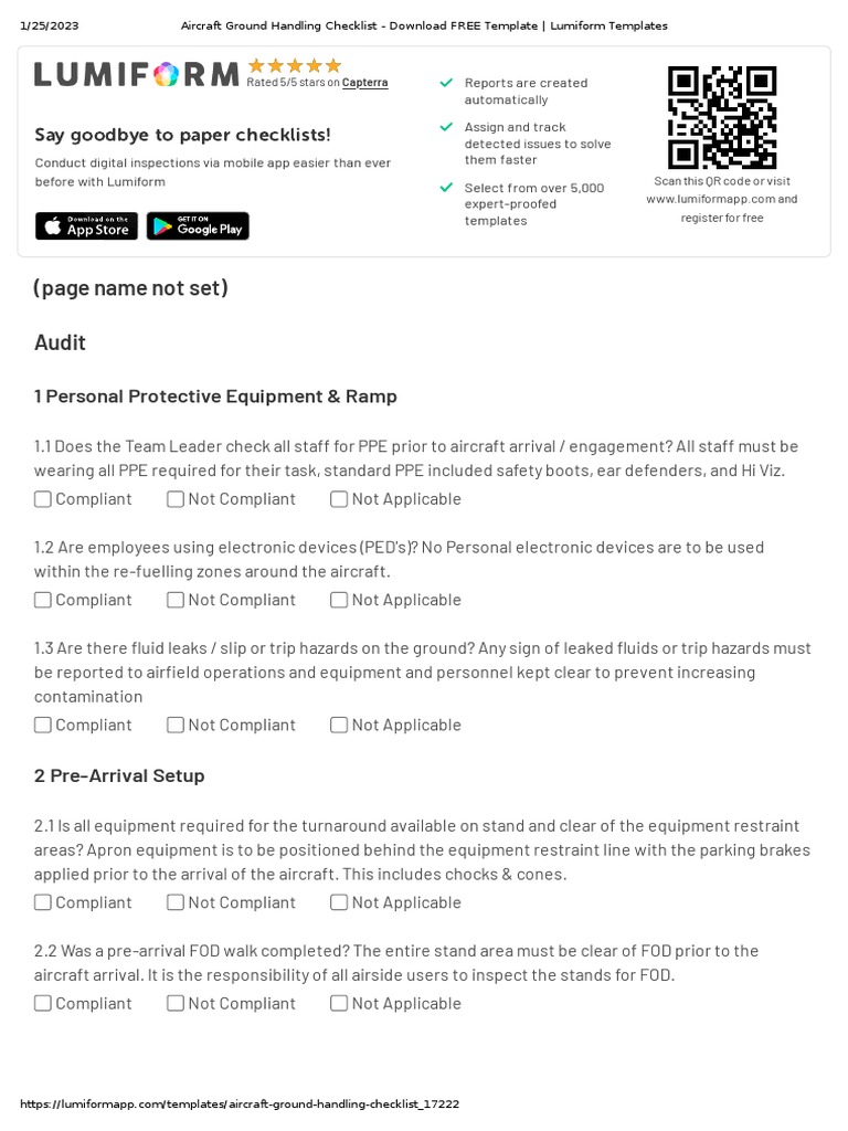 Aircraft Ground Handling Checklist | PDF | Aerospace | Aviation