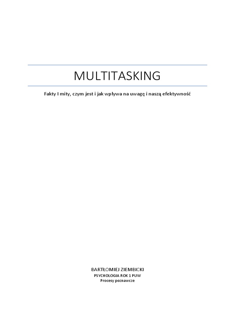 Multitasking | PDF