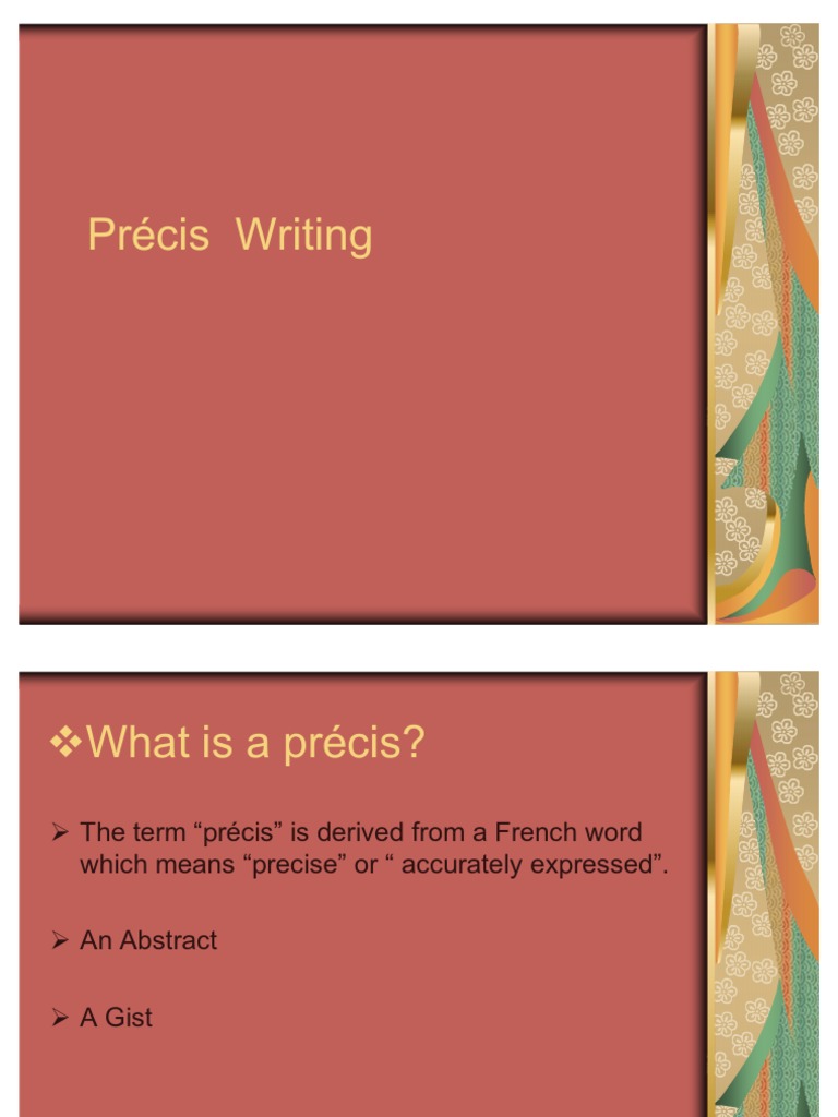 Précis Writing | PDF