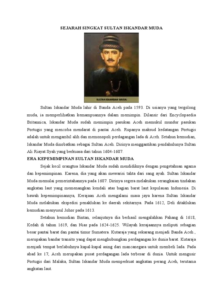 Sejarah Sultan Iskandar Muda | PDF | Klasik