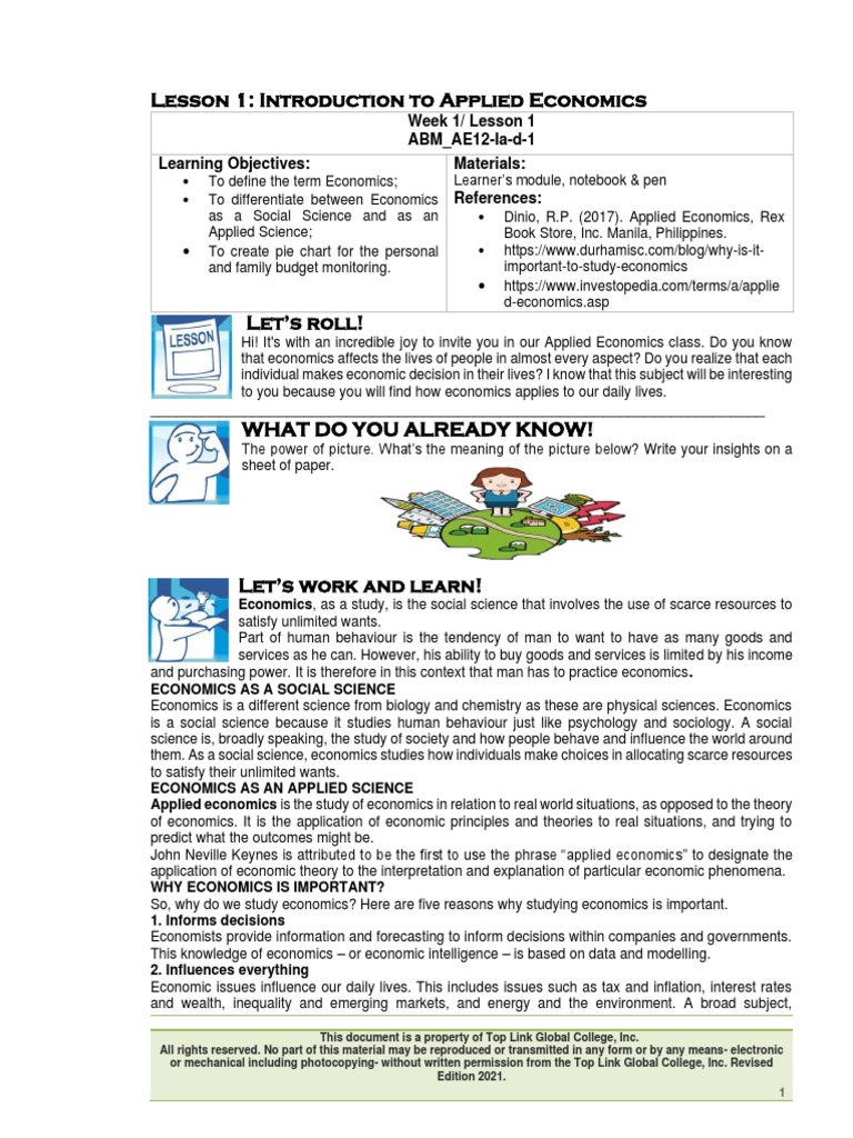 Applied Economics All Module | PDF | Monopoly | Supply And Demand