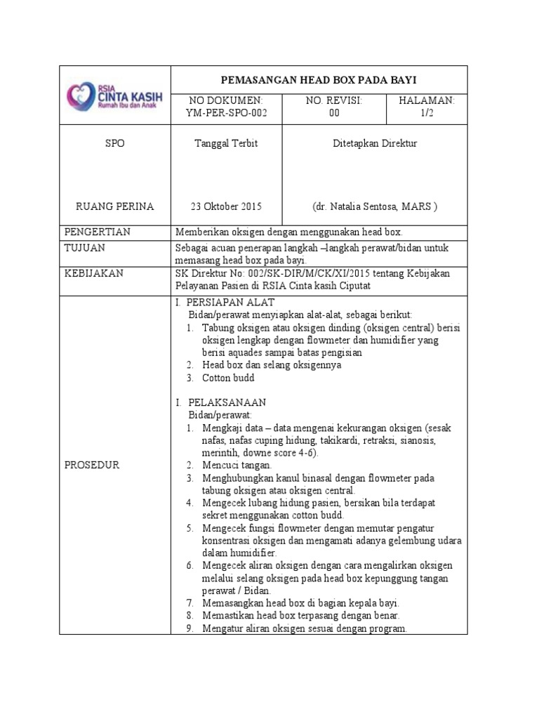 Memasang Head Box pada Bayi | PDF