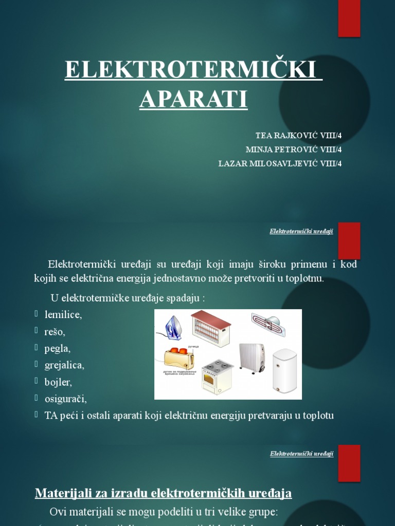 Elektrotermički Aparati | PDF