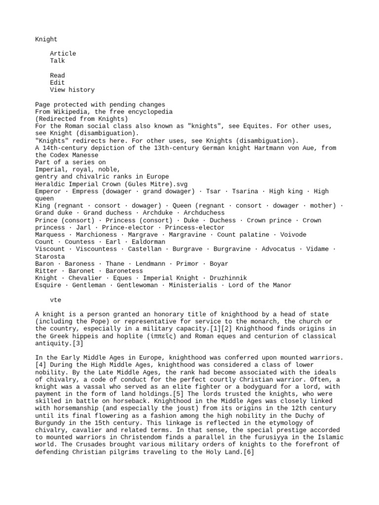 Knights | PDF | Knight | Chivalry