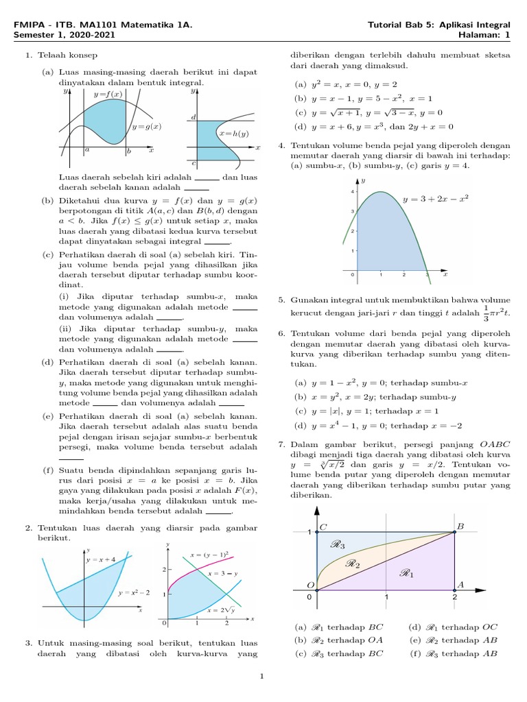 Aplikasi Integral dalam Matematika 1A ITB | PDF