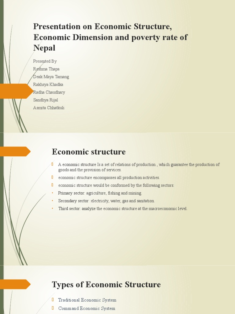 Presentation On Economic Structure, Economic Dimension and | Download ...