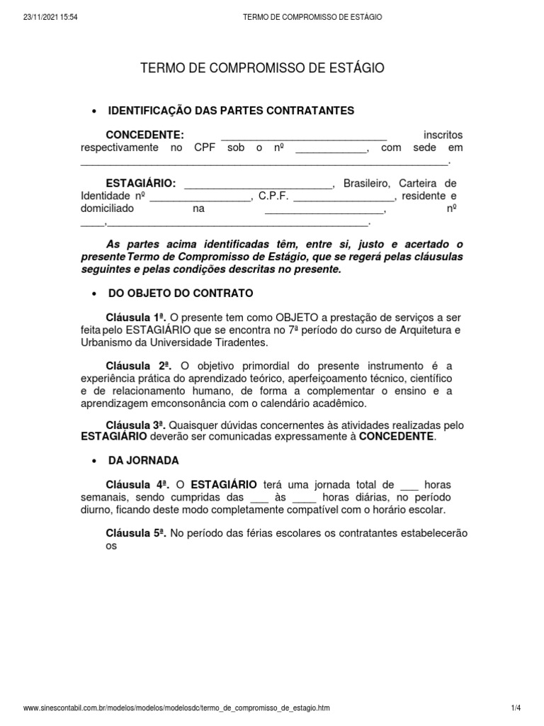 Modelo de Contrato | PDF | Aprendizado