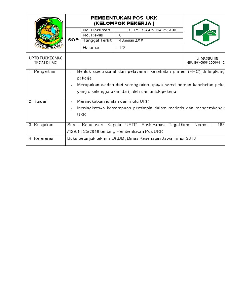 Pembentukan Pos UKK di Lingkungan Pekerja | PDF