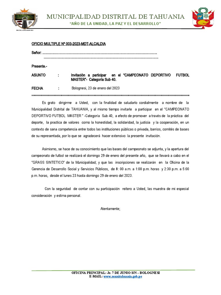 Oficio Multiple 01 | PDF