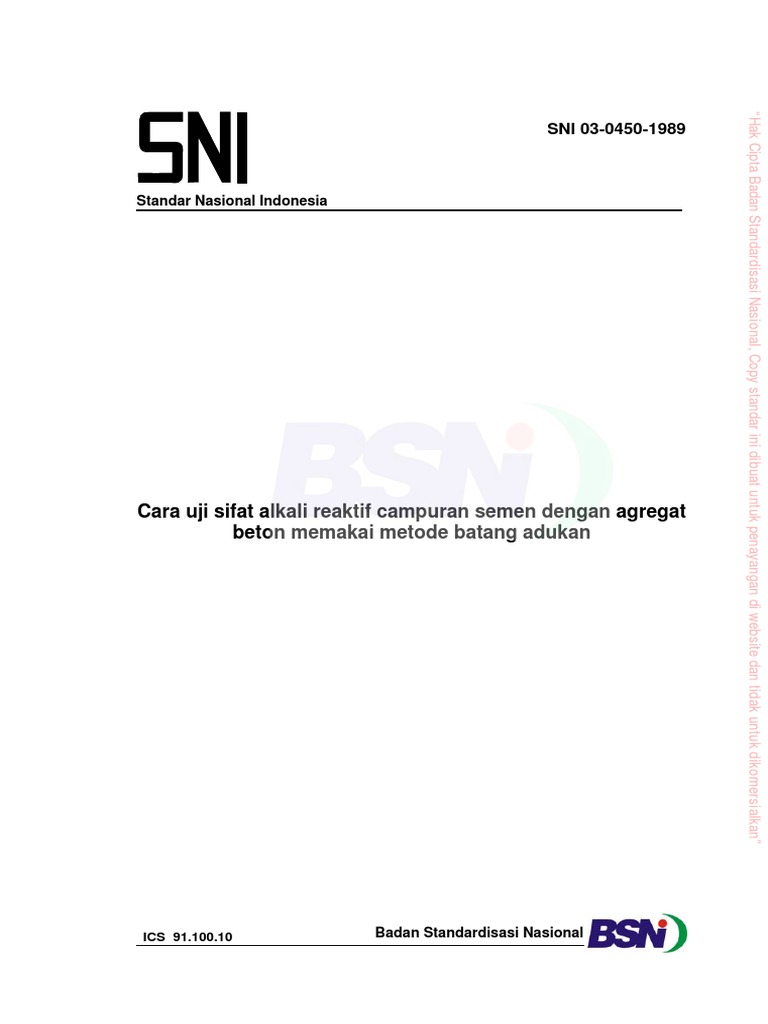 Sni 03-0450-1989 | PDF