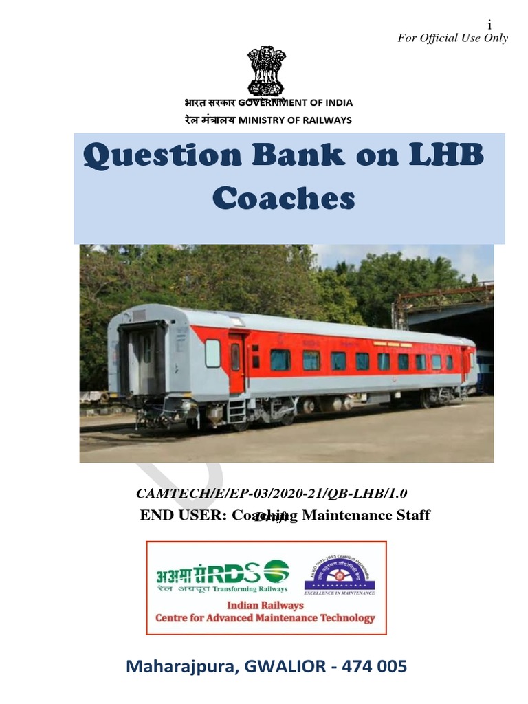 Draft Question Bank (Electrical) On LHB Coaches-1 | PDF | Battery ...