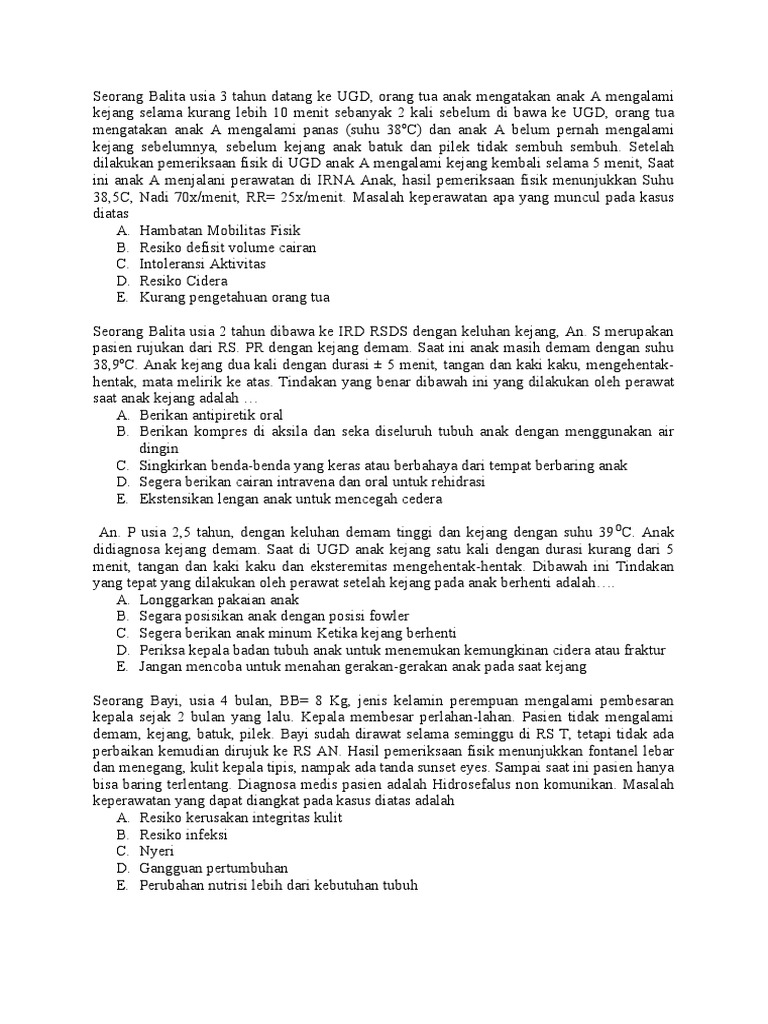 UTS Kep Anak Penyakit Kronis B25 Gasal 2021 - 2022 | PDF