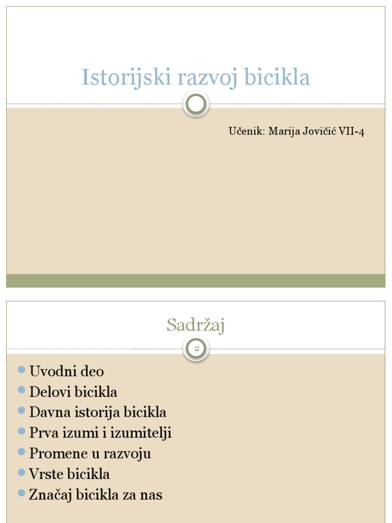 Istorijski Razvoj Bicikla | PDF