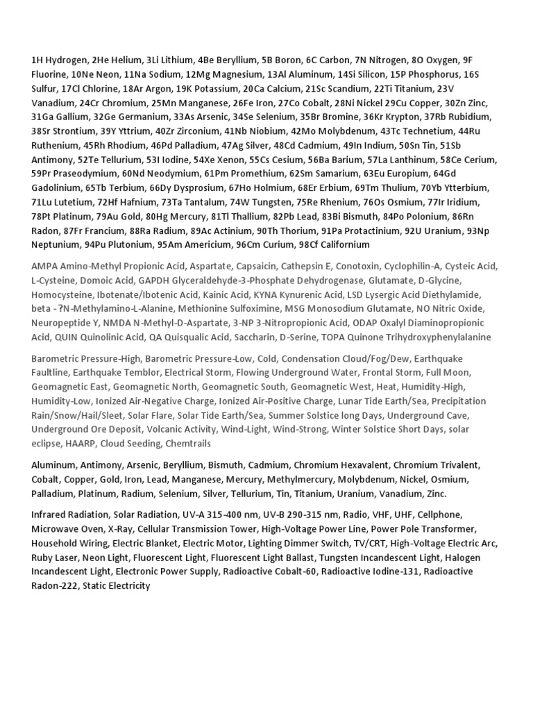 04 Elements Metals Fumes Fibers Radiation Geo Stressors | PDF ...