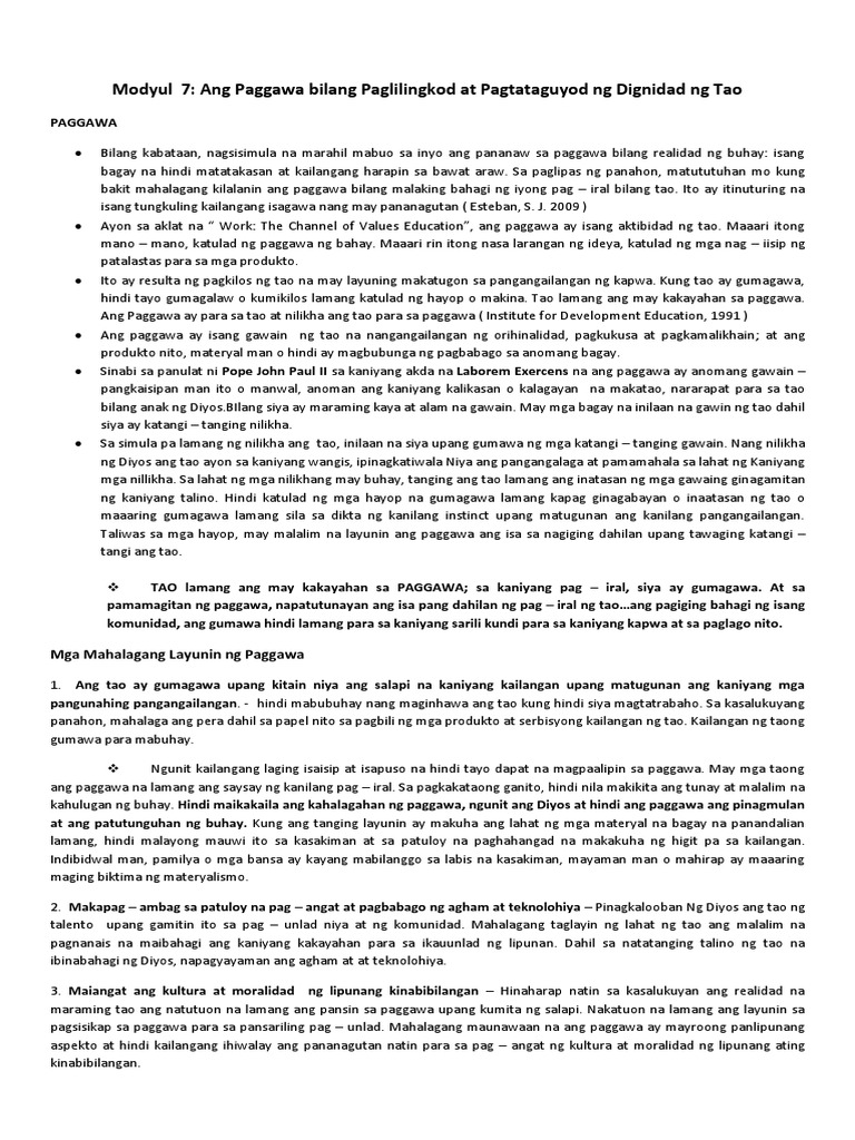 EsP Module 7 | PDF