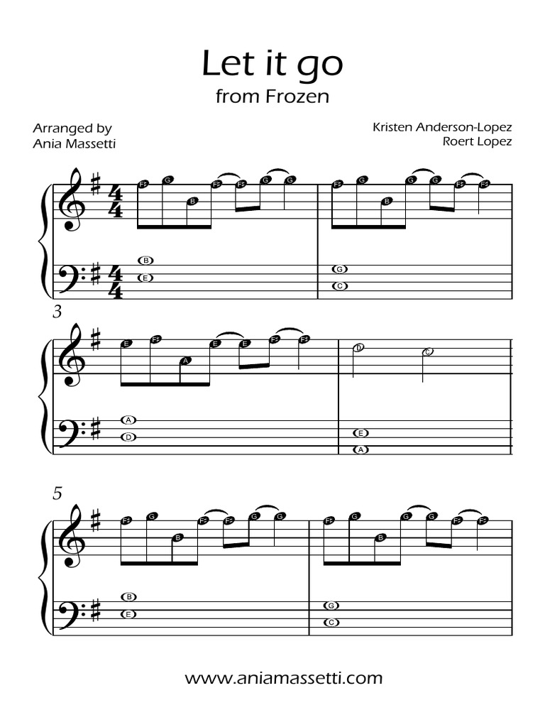 Frozen Easy Piano Sheet Music in e Minor 1c8rgw | PDF