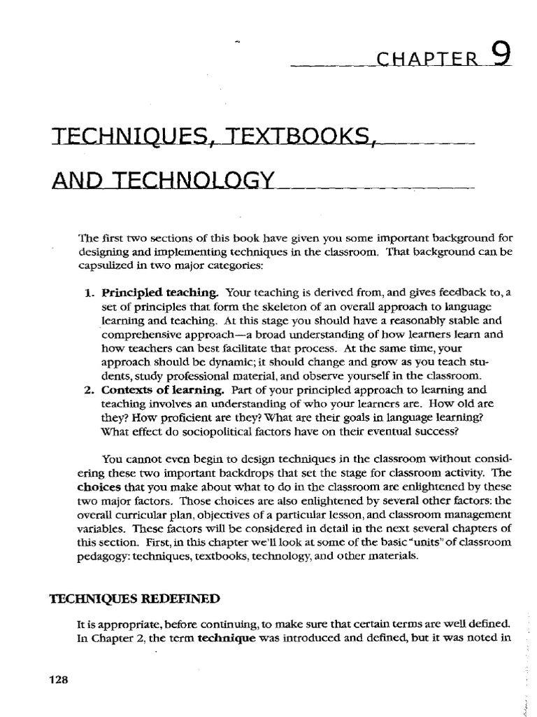 Techniques, Textbooks, and Technology | PDF