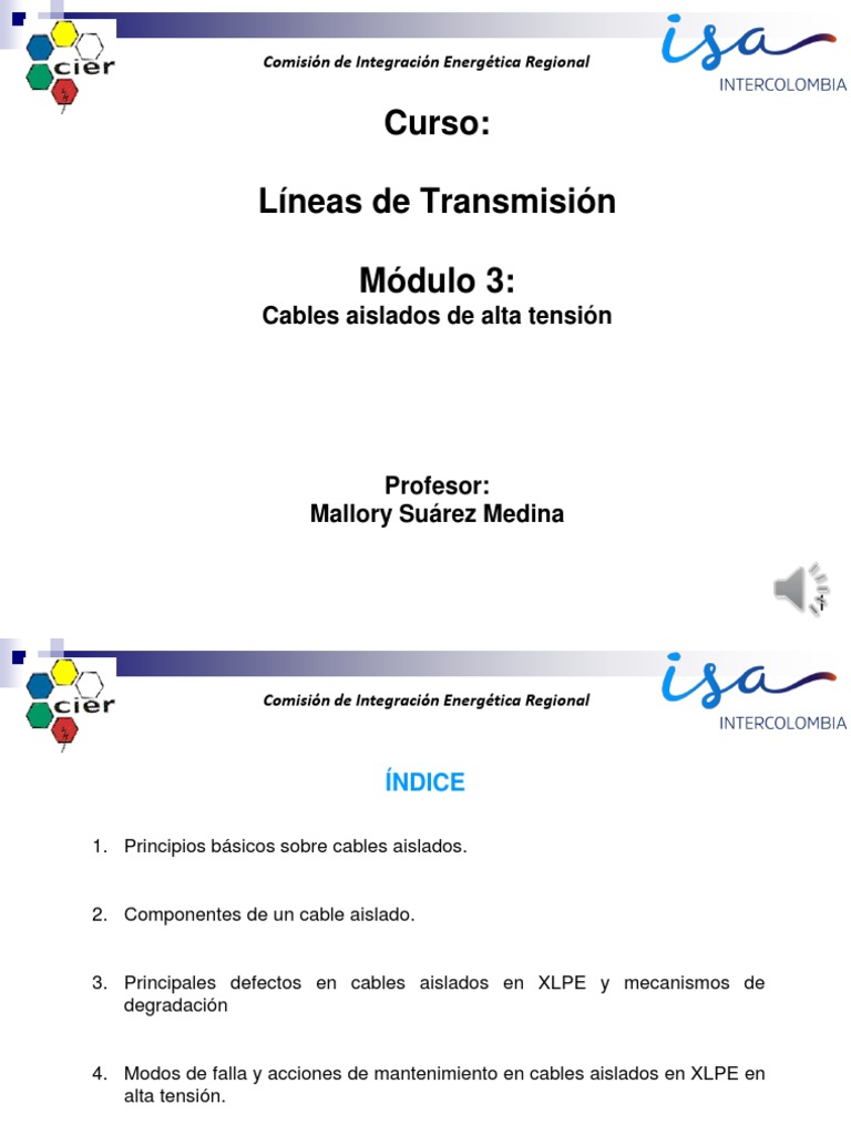 Modulo 3 Líneas de Transmisión Cables Aislados de Alta Tensión | PDF | Aislador (Electricidad ...