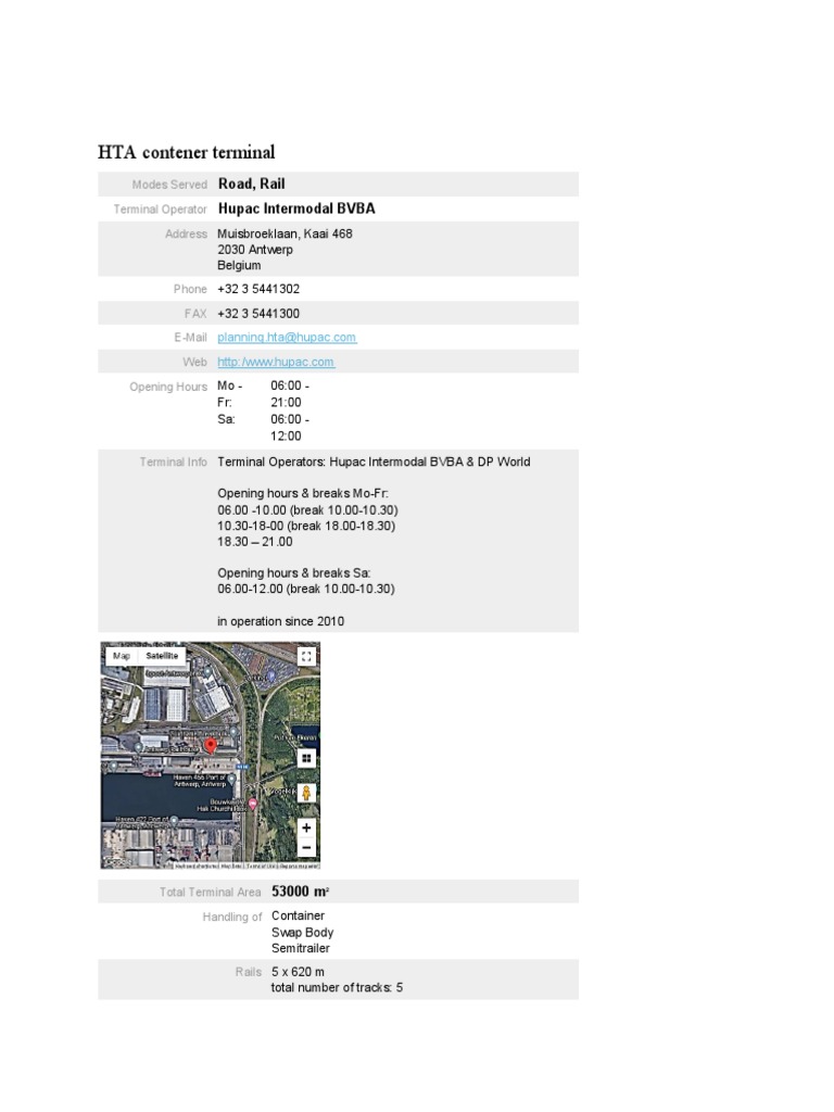 HTA Contener Terminal | PDF | Cargo | Transport