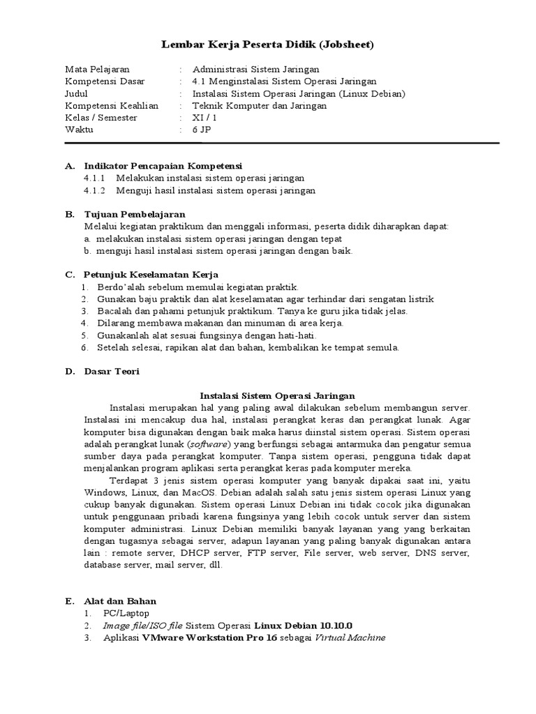 LKPD Instalasi SOJ (Debian 10) | PDF