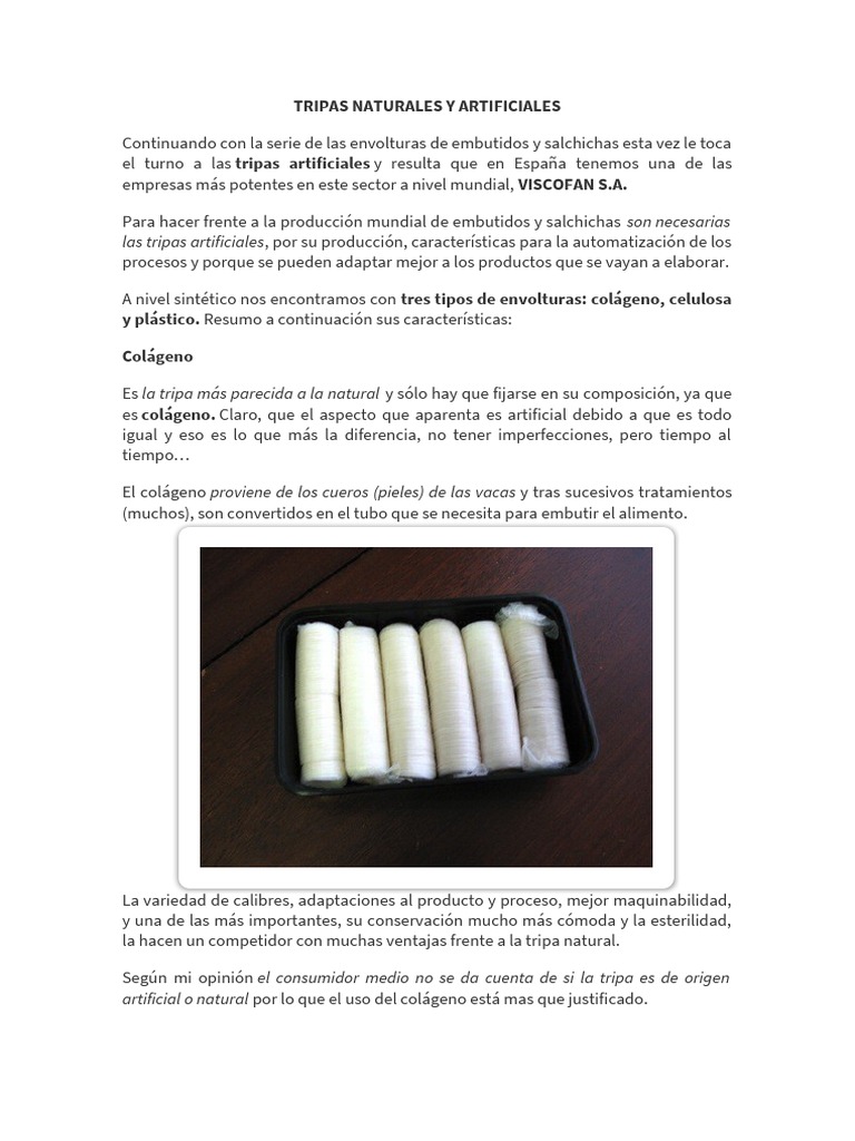 Tipos de Tripas para Embutidos | PDF