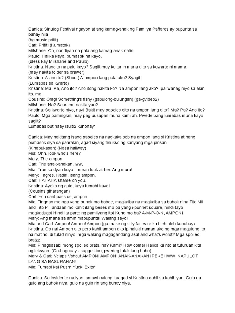 Fil Acting Script (Magulang at Anak) | PDF