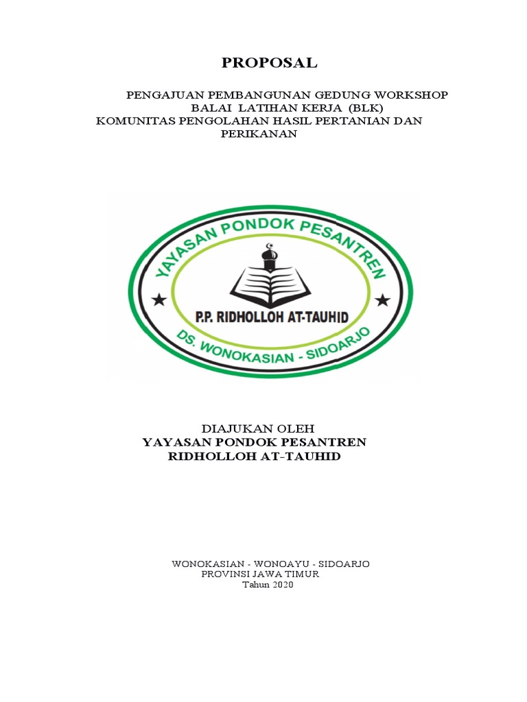 Proposal Pembangunan Workshop BLK Sidoarjo | PDF