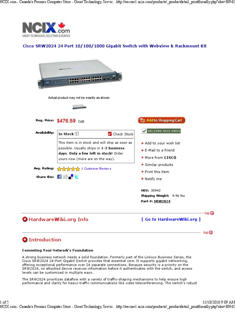 Cisco 24 Port Switch | Network Switch | Computer Network
