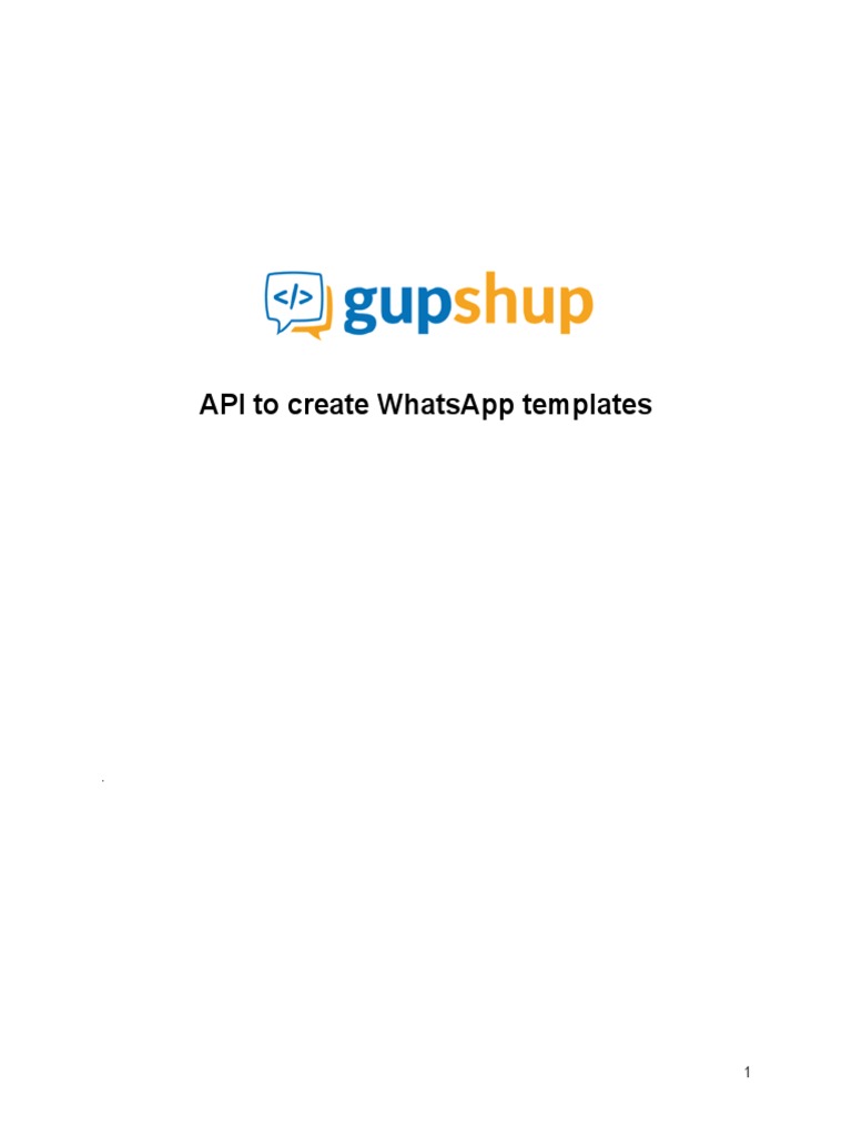 API For Template Creation - Gupshup | PDF | String (Computer Science) | Human Communication