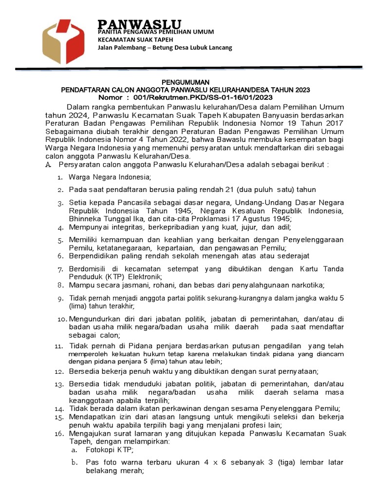 Formulir Pendaftaran PKD Suak Tapeh | PDF | Politik | Ilmu Sosial