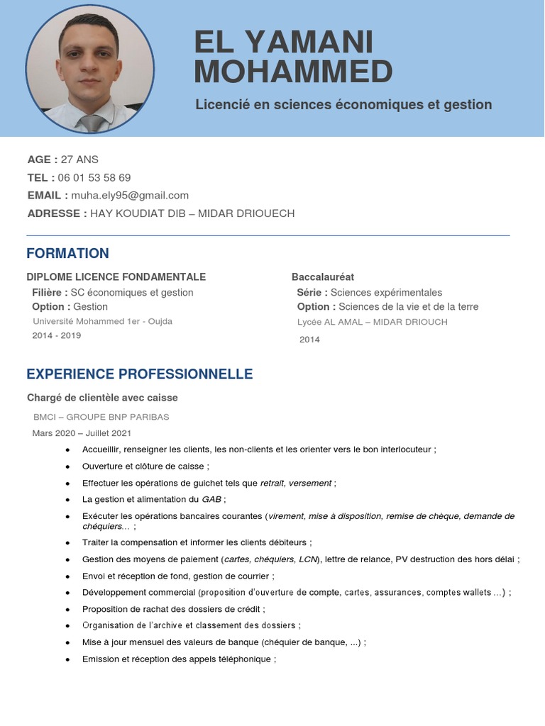 CV Mohammed El Yamani | PDF