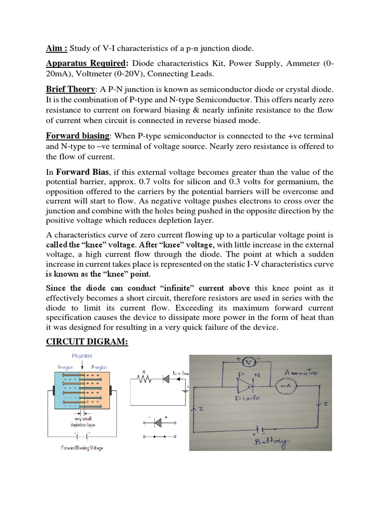 P-N Junction Diode | PDF | P–N Junction | Diode