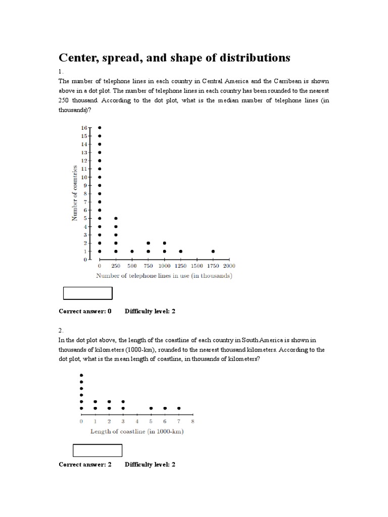 32.center, Spread, and Shape of Distributions | PDF | Median | Variance