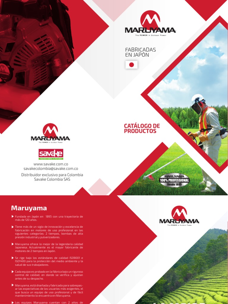 Catalogo Maruyama 201928x24cm | PDF | Carburador | Motor de combustión interna