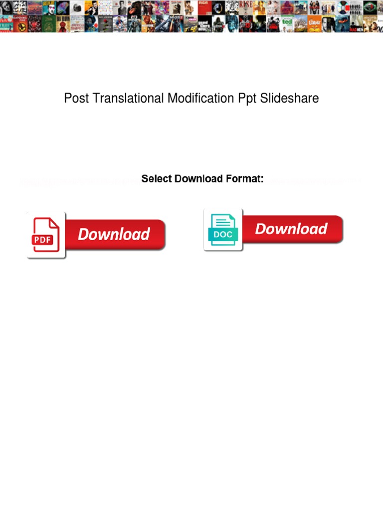 Post Translational Modification Overview | PDF | Proteins | Translation ...