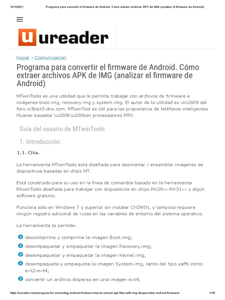 Programa para Convertir El Firmware de Android. Cómo Extraer Archivos APK de IMG (Analizar El ...