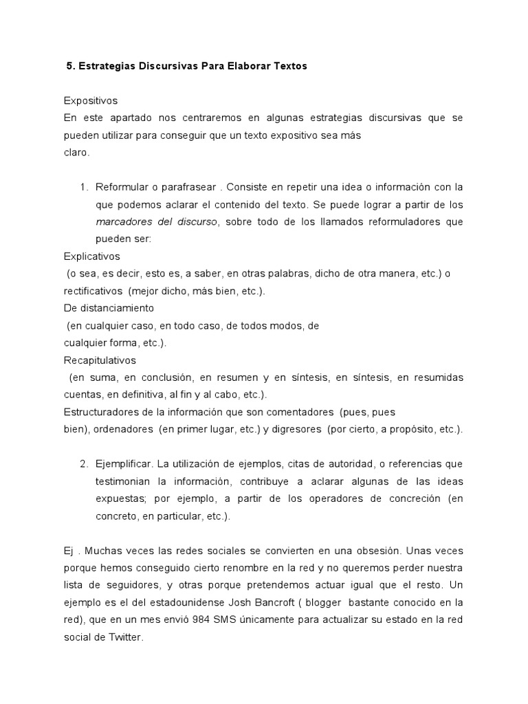 Estrategias discursivas para elaborar textos expositivos claros y ...